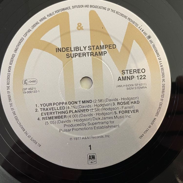 SUPERTRAMP - INDELIBLY STAMPED (Gebraucht) in Zürich für CHF 12 – mit ...