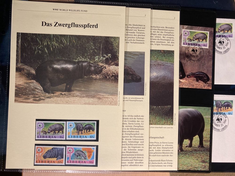 WWF Liberia 1984 Satz Zwergflusspferd vollständiges Kapitel (Neu (gemäss Beschreibung)) in ...