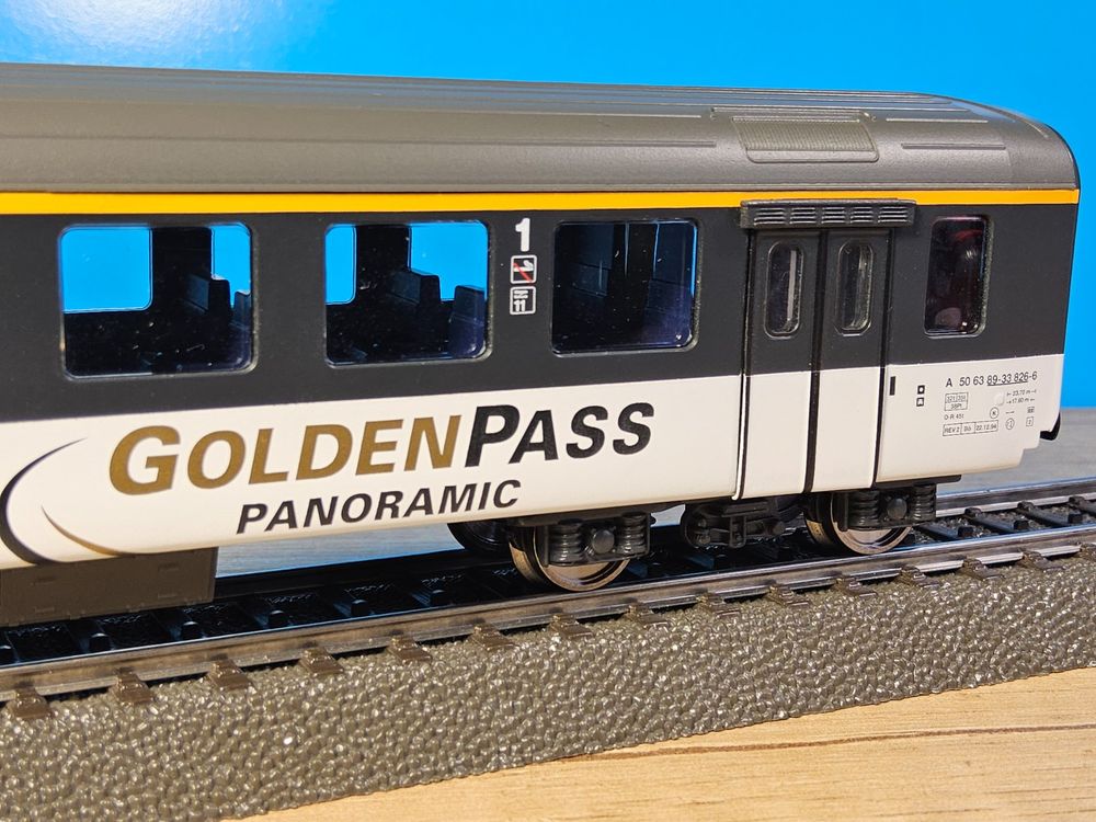 HAG __ 3 x BLS Panoramawagen __ Golden Pass __ AC Spur H0 (Gebraucht ...