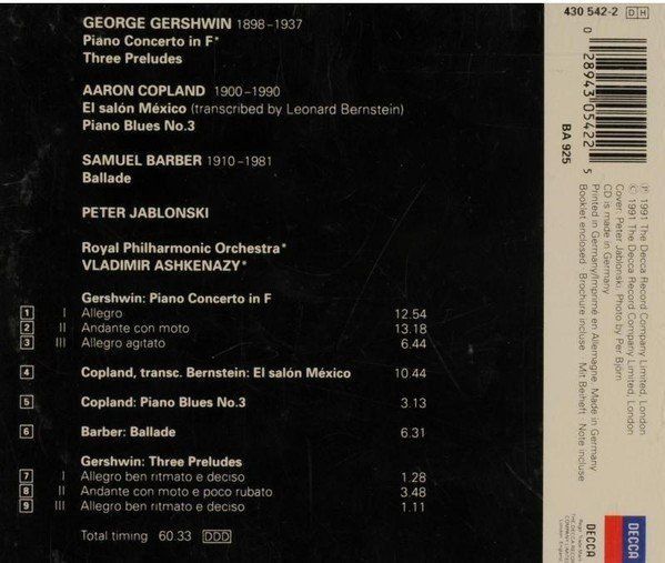 Peter Jablonski plays George Gershwin, Aaron Copland [DECCA] (D ...