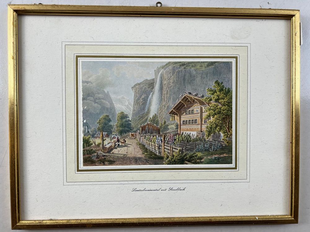 Alte Druck Lauterbrunnental mit Staubbach, gerahmt. (Gebraucht) in Neuhausen am Rheinfall für ...