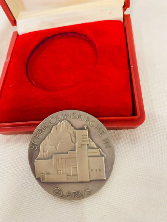 Silbermünze, Glarus, St. Fridolinskirche & Orgel, mit Etui (Gebraucht) in Niederurnen für CHF 15 ...
