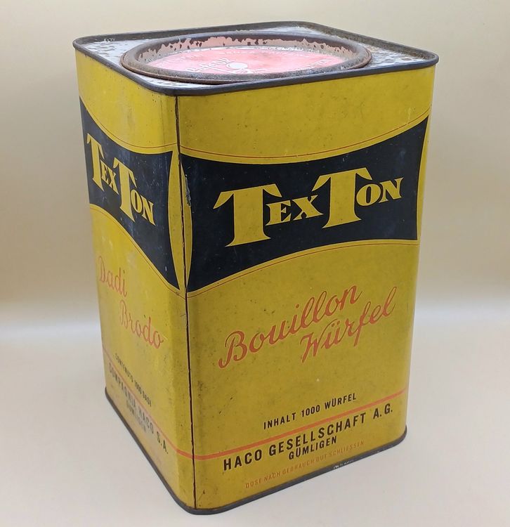 Antike TEXTON Blechbüchse GÜMLIGEN HACO Blechdose (Gebraucht) in ...