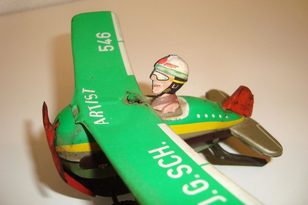 antikes Blech Flugzeug mit Feder Uhrwerk, J.G.SCH. 546 (Gebraucht) in Oberdorf NW für CHF 12 ...