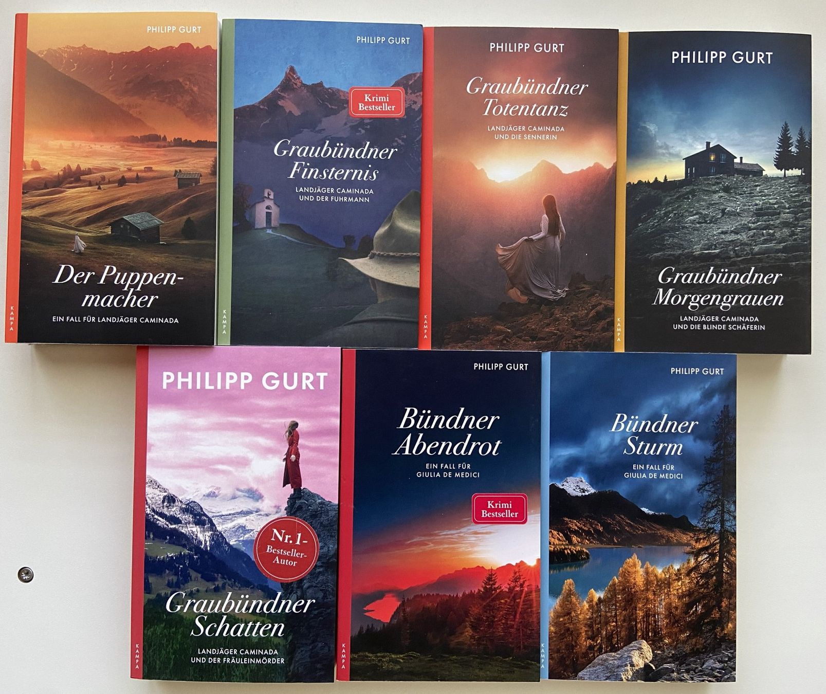 Philipp Gurt - 7 Krimis (5 x Caminada und 2 x Giulia Medici) (Gebraucht ...