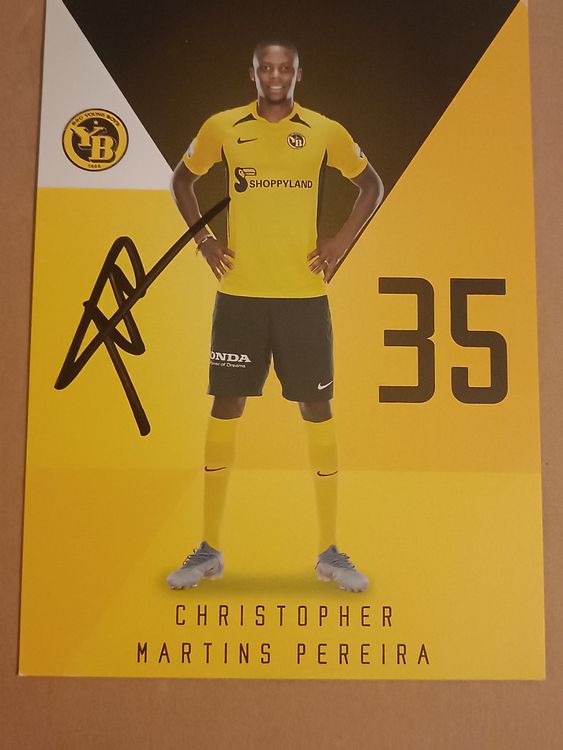 Christopher Martins Pereira - handsig. YB Autogrammkarte (Gebraucht) in ...