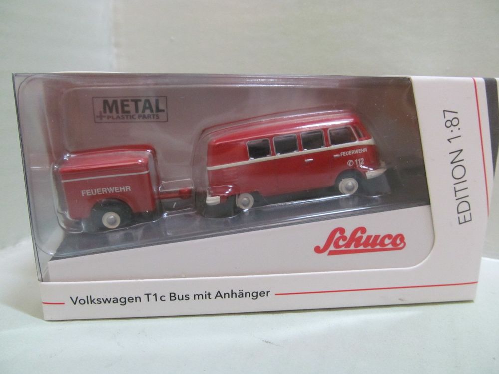 VW T1c BUS FEUERWEHR 112 MIT HÄNGER 1:87 SCHUCO METAL | Kaufen auf Ricardo