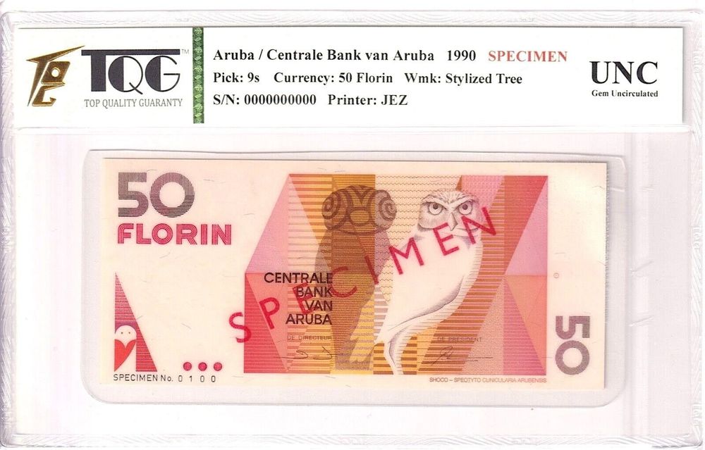 Aruba 50 Florin 1990---UNC (SPECIMEN) (Gebraucht) in Oberglatt ZH für CHF 265 – mit Lieferung ...