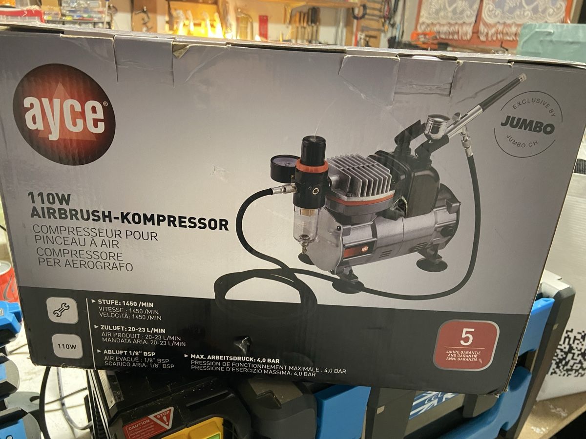 Airbrush-Kompressor Ayce TC-802 – 110 W – inkl. Airbrush-Pis (Gebraucht ...
