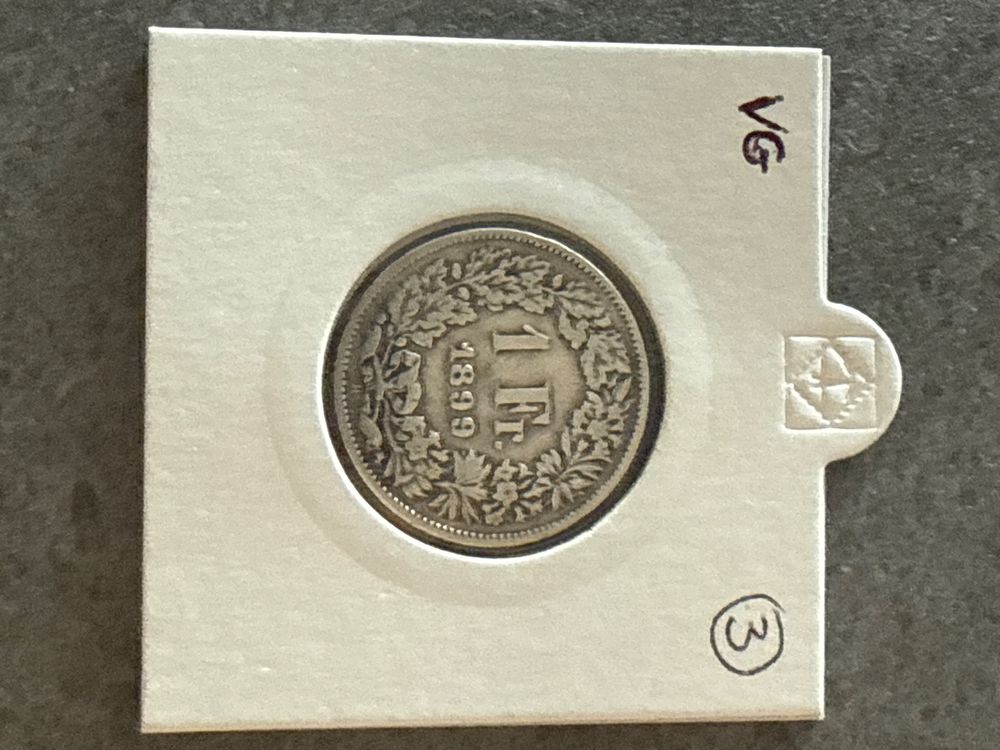 Swiss 1 franc 1899 Silver Coin (D'occasion) à Pully pour CHF 10 – avec livraison | Acheter sur ...