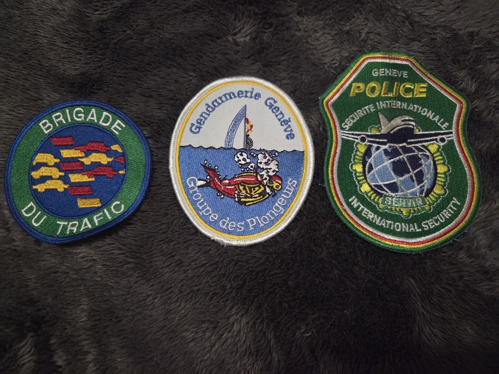 Lot de 3 écussons Genève Police, Gendarmerie, Trafic! (Neuf (Voir ...