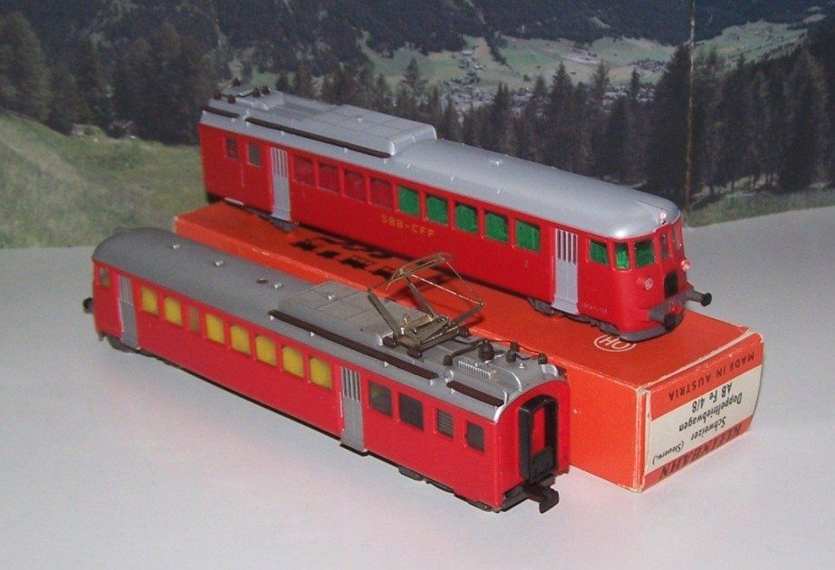 Kleinbahn H0: roter Doppel-Triebwagen ABFe der SBB, DC (Gebraucht) in ...