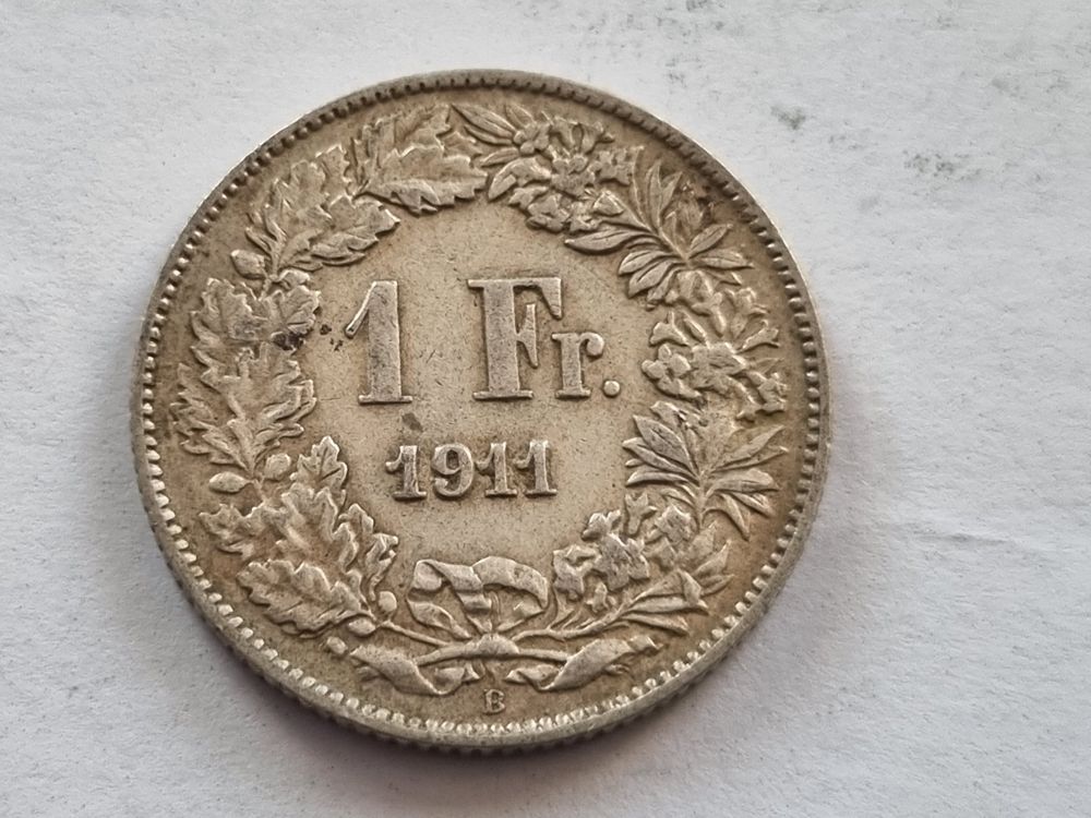Pièce rare 1 Franc Helvetia 1911 Suisse Argent B superbe | Kaufen auf Ricardo