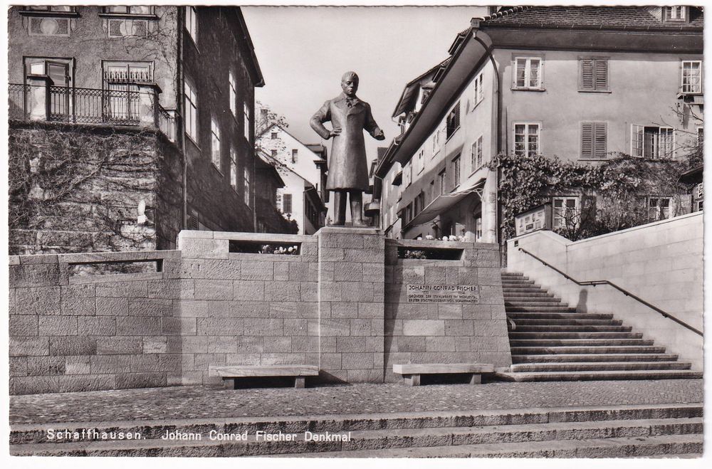Schaffhausen. Johann Conrad Fischer Denkmal. 1956 | Kaufen auf Ricardo