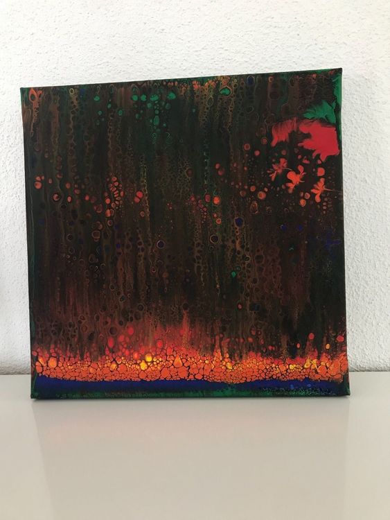 Acryl Pouring Bild auf Leinwand 30x30 | Kaufen auf Ricardo