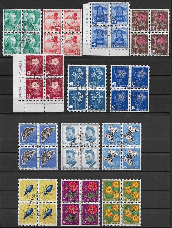 LOT ab 1938 Juventute VIERERBLOCKS o hochwertig TOP ab 1.- (Gebraucht) in Zürich für CHF 30 ...