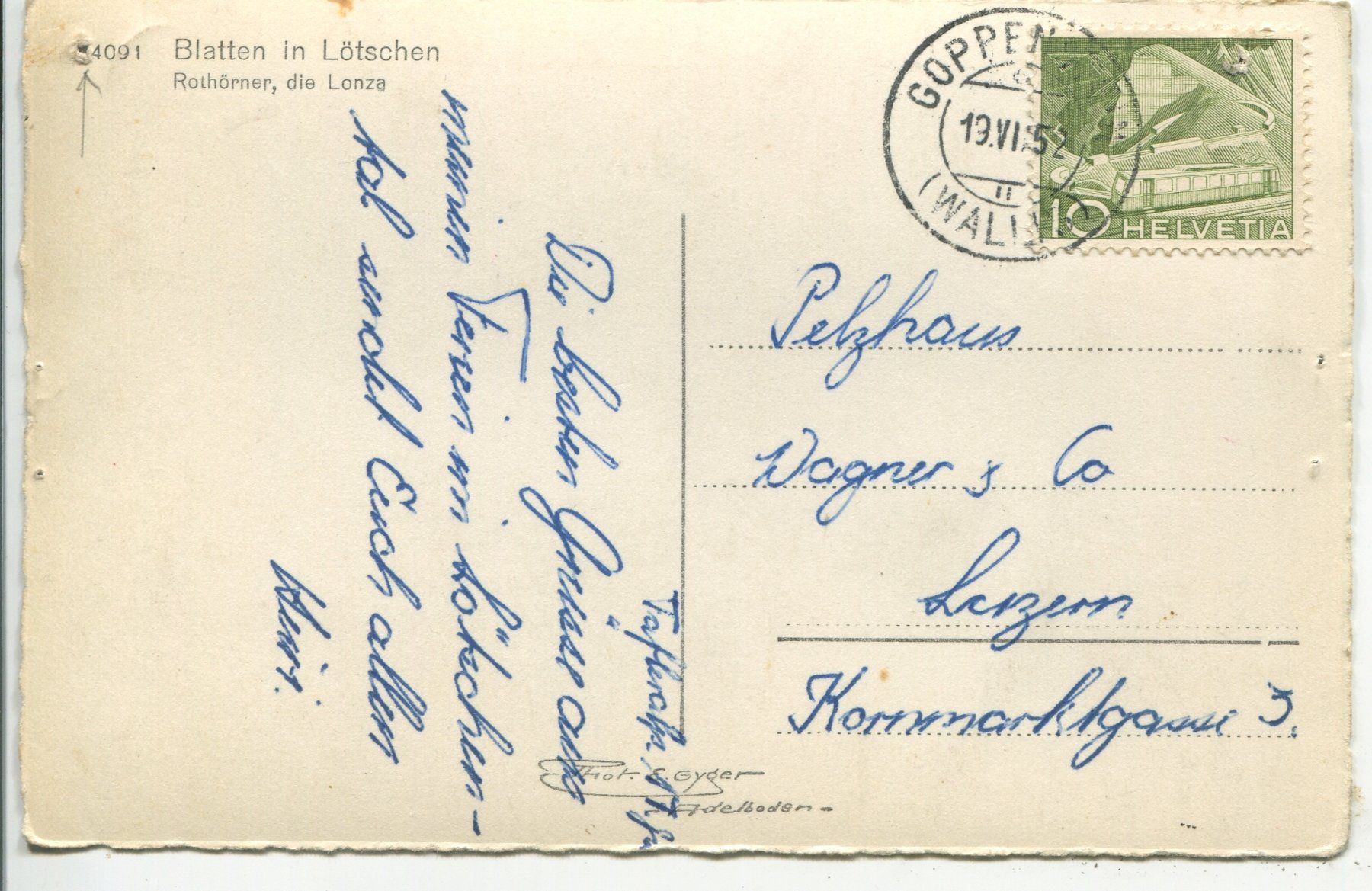 AK VS 1952 BLATTEN IN LöTSCHEN, LONZA, Gyger Klopfenstein (Gebraucht ...