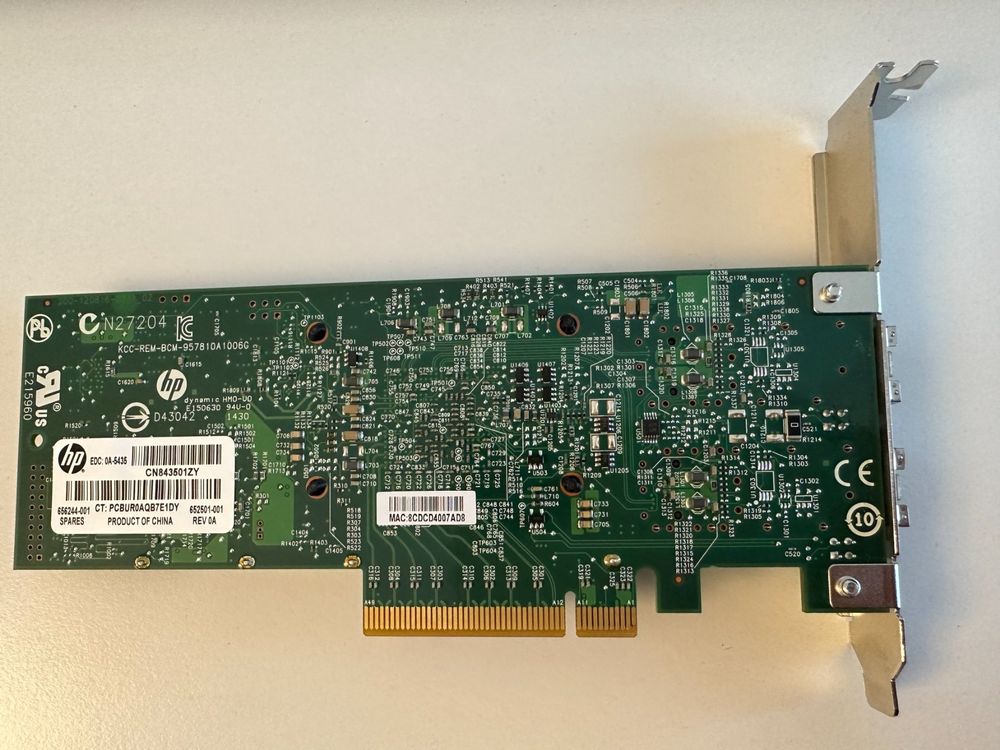 HPE 530SFP+ DP 10G SFP+ Ethernet Netzwerkkarte 656244-001 (Gebraucht ...