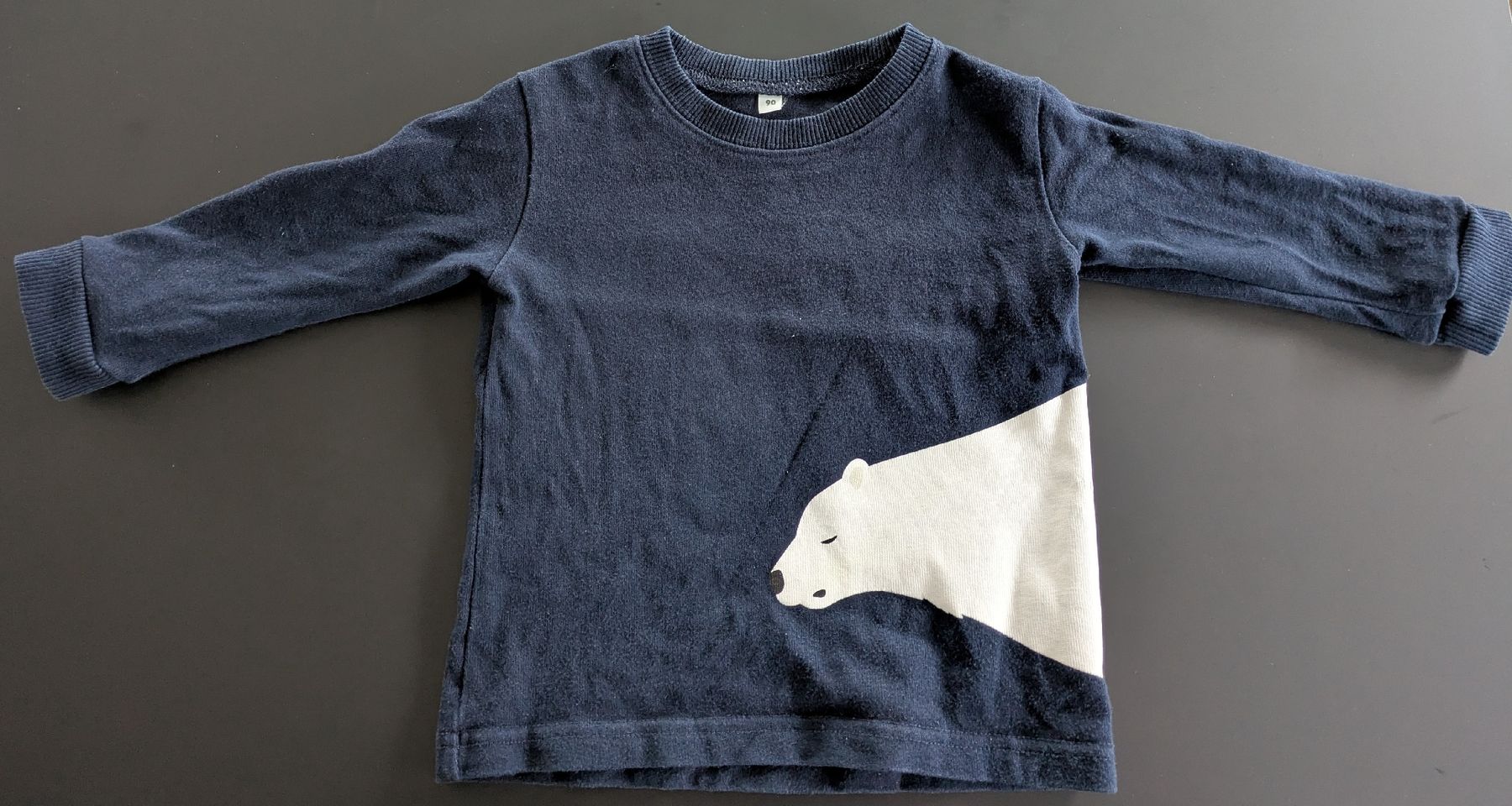 Pullover mit schlafendem Eisbär von Muji, Grösse 90 (Gebraucht) in ...