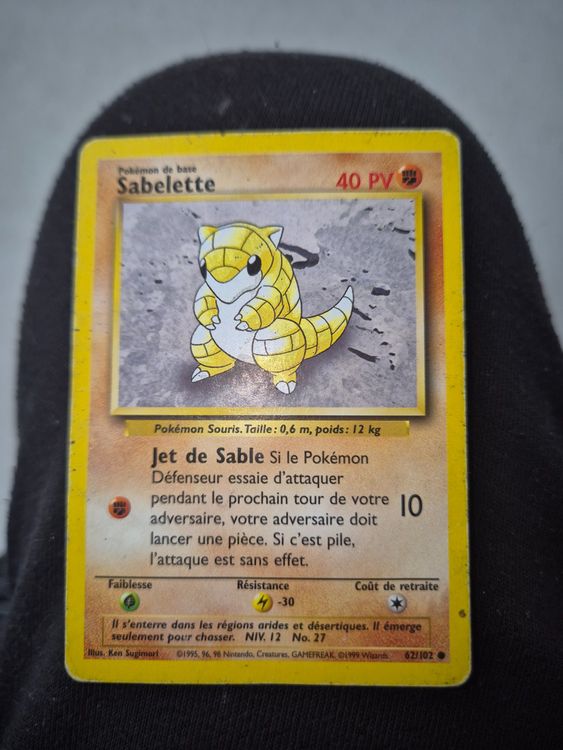 Carte Pokémon Sabelette (Set de base) 62/102 (fr) (D'occasion) à ...