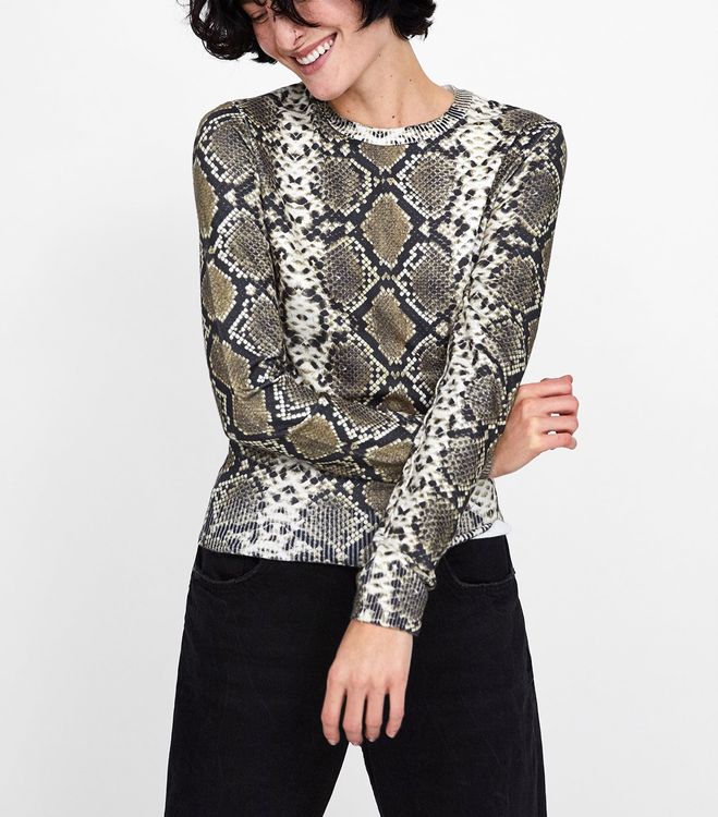 ZARA KNIT 🤎 reptile snake pullover S (Gebraucht) in Muraz (Collombey ...