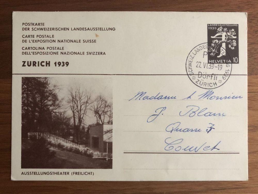 Postkarte der Schweiz. Landesausstellung Zürich 1939 | Kaufen auf Ricardo