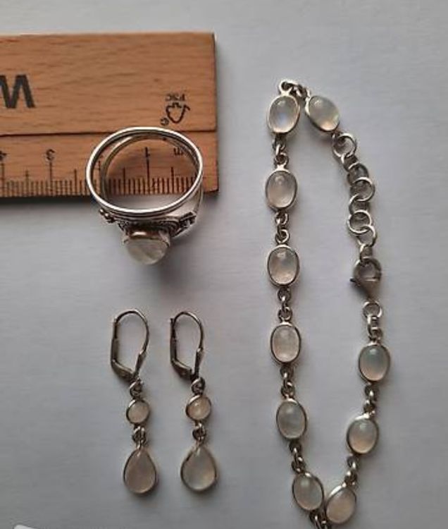 Mondsteinschmuck 925 Silber. Parure en pierres de lune | Kaufen auf Ricardo