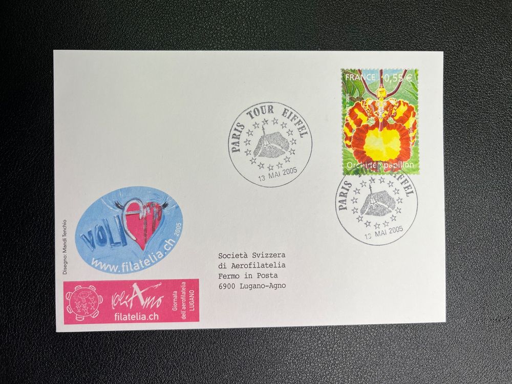 Sonderflugkarte Paris-Lugano 2005 Tag der Aerophilatelie (Gebraucht) in ...