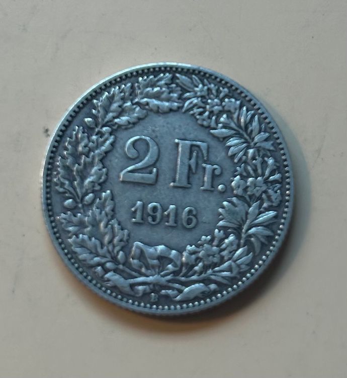 Seltene Silbermünze 2 Franken Helvetia 1916 Schweiz (Gebraucht) in Birmensdorf ZH für CHF 27 ...
