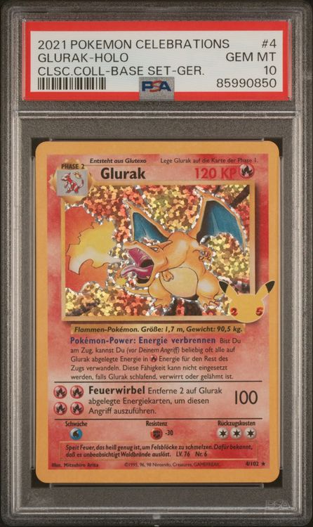 Pokémon: Glurak #4 Celebrations PSA 10! Ab 1chf! 🔥 (Nuovo e nell'imballaggio originale) a ...