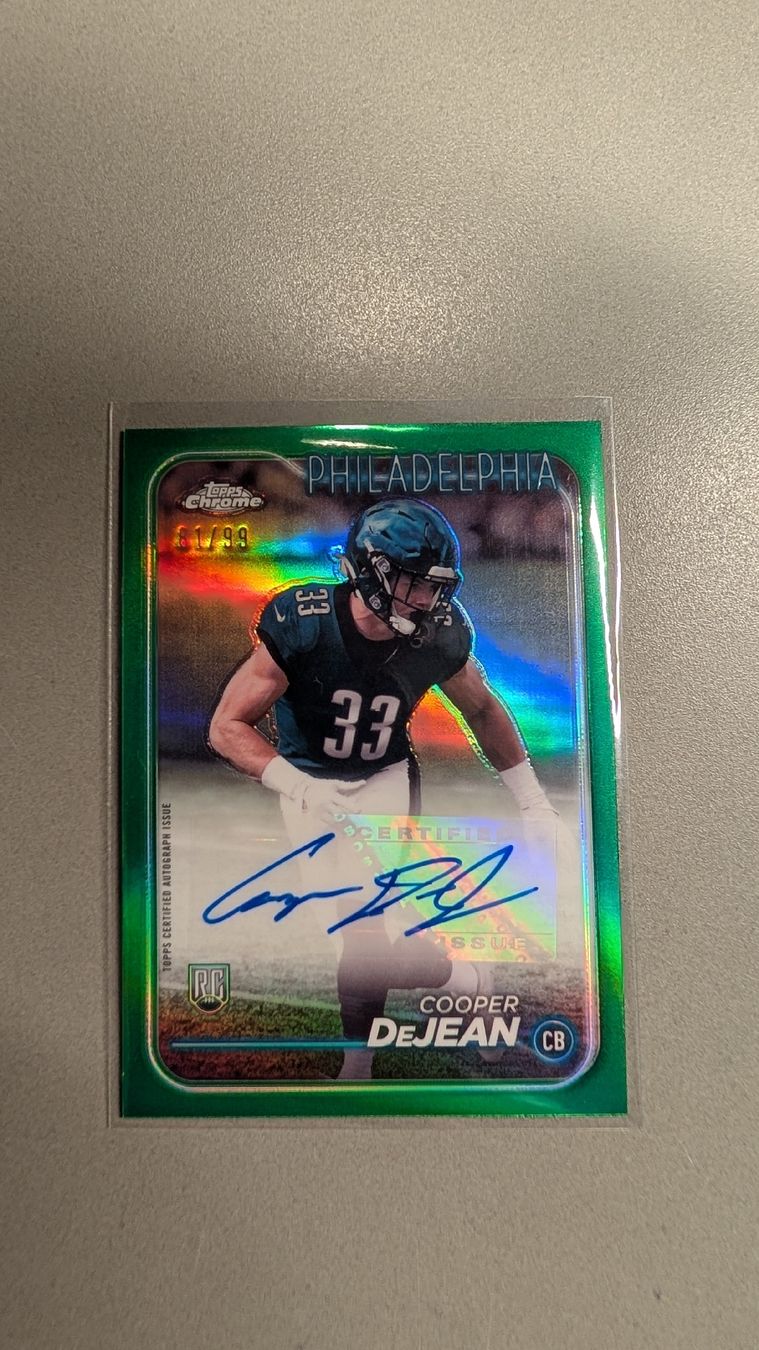 2024 Topps Chrome Cooper DeJean ROOKIE AUTO Green /99 (Neu (gemäss ...