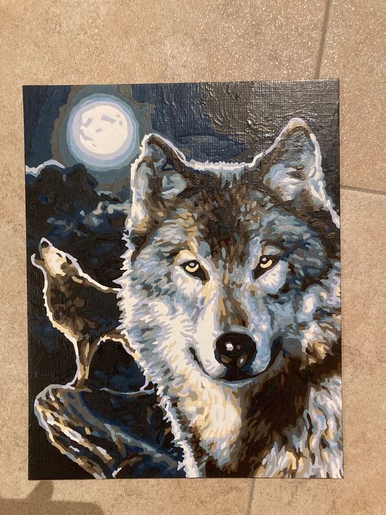 Bild/Gemälde "Wölfe", Malen nach Zahlen (Neu (gemäss Beschreibung)) in Gelterkinden für CHF 8 ...