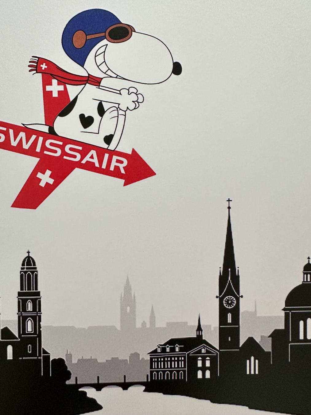 KeC: Snoopy with Swissair over Zürich, signiert 3/5 (Neu (gemäss ...