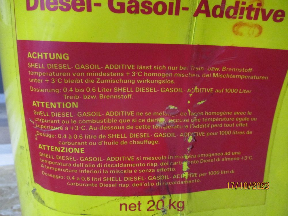 SHELL DIESEL ADDITIV 20 KG OVP | Kaufen auf Ricardo