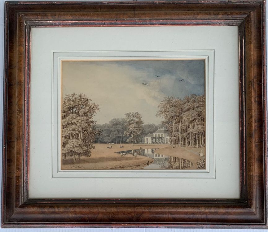 1861 Antike Aquarell monogrammiert | Kaufen auf Ricardo