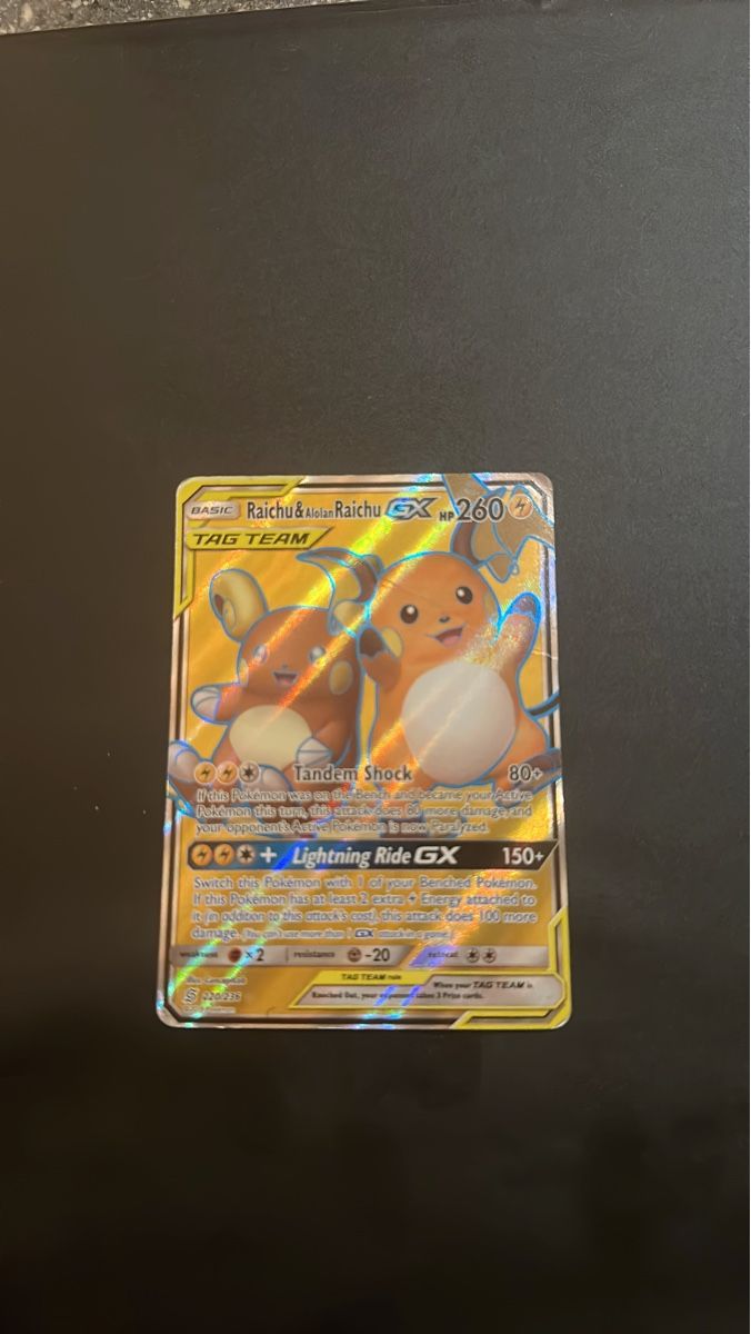 Carte Pokémon Raichu & Alolan Raichu GX - Rare Or (D'occasion) à Le ...