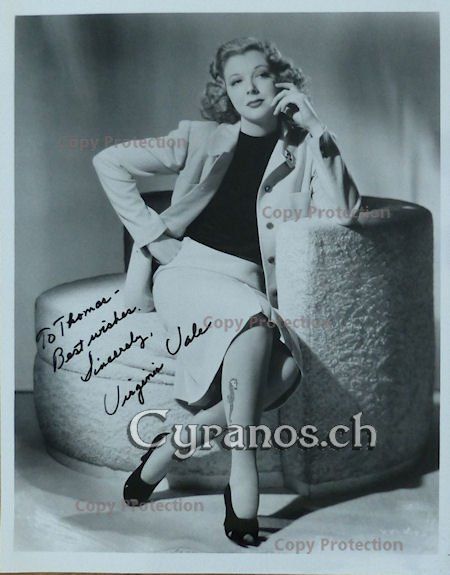 Virginia Vale (1920-2006) Schauspielerin - Autogramm (Gebraucht) in ...