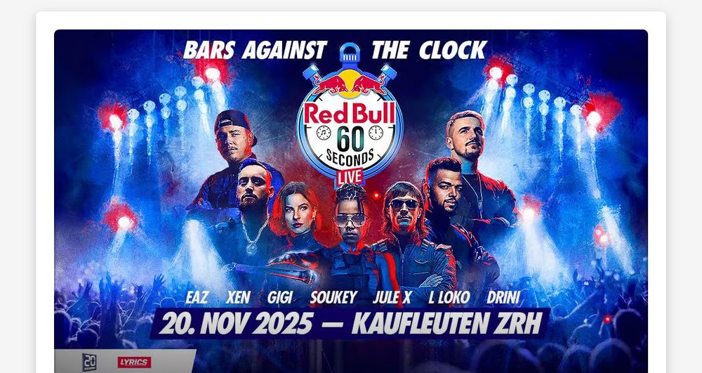 Red Bull 60 Seconds Tickets - Kaufleuten ZRH - 20. Nov. 2025 (Neu und ...