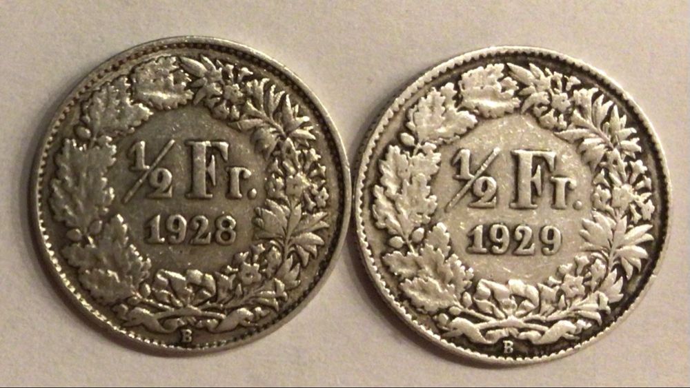 2 x -.50 centimes rappen 1928 1929 | Kaufen auf Ricardo