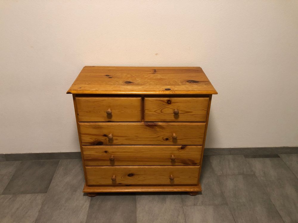 Kommode mit 5 Schubladen, Holz, braun, 40.5 x 79 x 78.5cm (Gebraucht ...