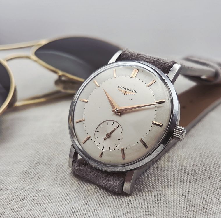 RARE Longines - cal.30L - Oversize 35mm - Cadran Laqué Crème (Gebraucht ...