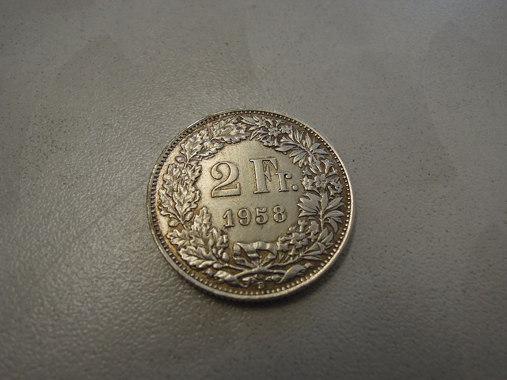 CH 2 Franken 1958 Silber ungereinigt (Gebraucht) in Bad Zurzach für CHF 4 – mit Lieferung auf ...