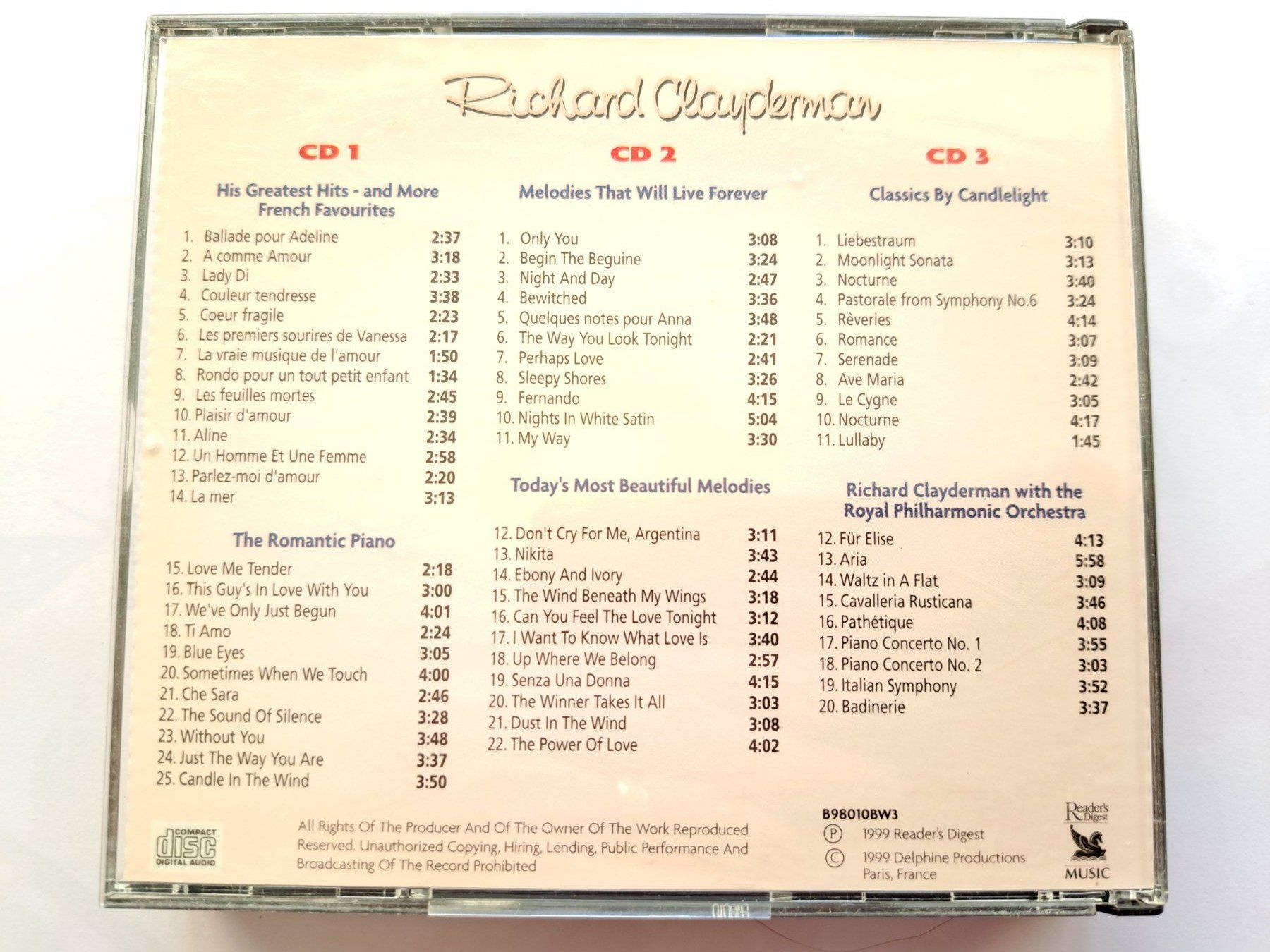 Coffret 3 Cds Richard Clayderman - Masters of Melody (D'occasion) à ...