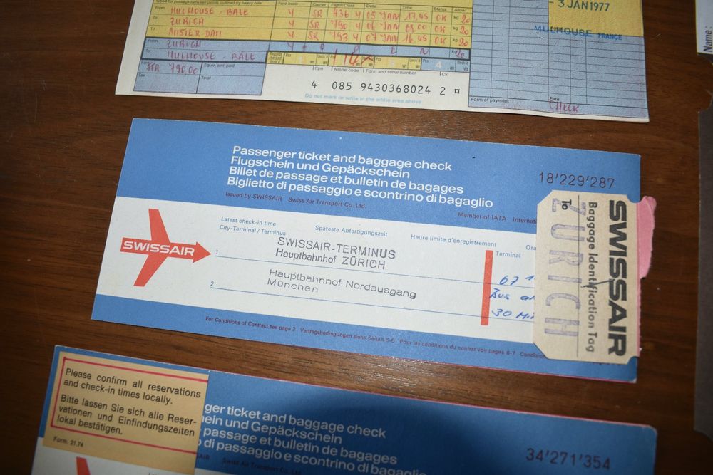 70er JAHRE Swissair TICKET Baggage Set 2 (Gebraucht) in Pfaffhausen für ...