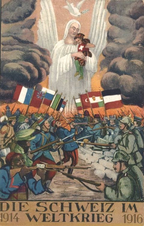 Die Schweiz im Weltkrieg 1914 1916, Engel mit Helvetia 1916 | Kaufen auf Ricardo