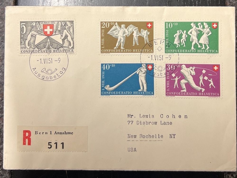 Pro Patria Brief FDC nach NY.USA. Selten!! (Gebraucht) in Münchenbuchsee für CHF 24 – mit ...