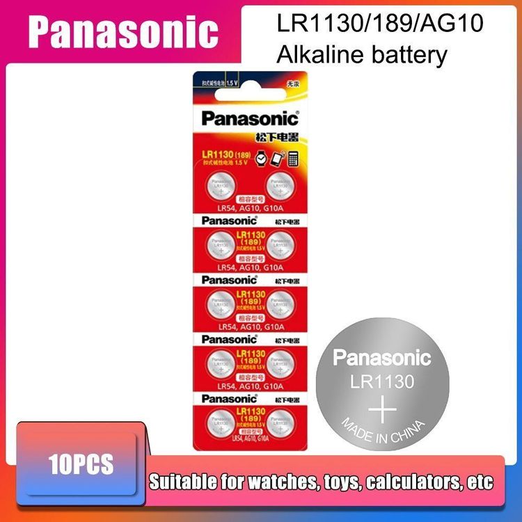 Batterie Panasonic LR1130 (189) LR54, AG10, G10A (10 Stück) (Neu und ...