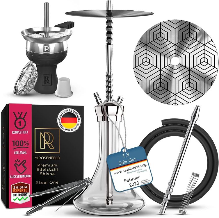 M. Rosenfeld Shisha – Edelstahl Komplettset 67 cm – Steel On (Neu und ...