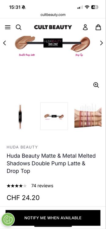 Huda Beauty Matte & Metal Melted Shadows NEU (Neu und originalverpackt ...