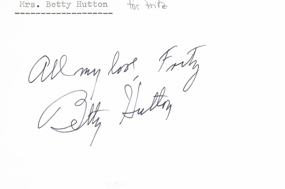 Betty Hutton 1921-2007 Autogramm signiert Karte 10x15cm (Gebraucht) in ...